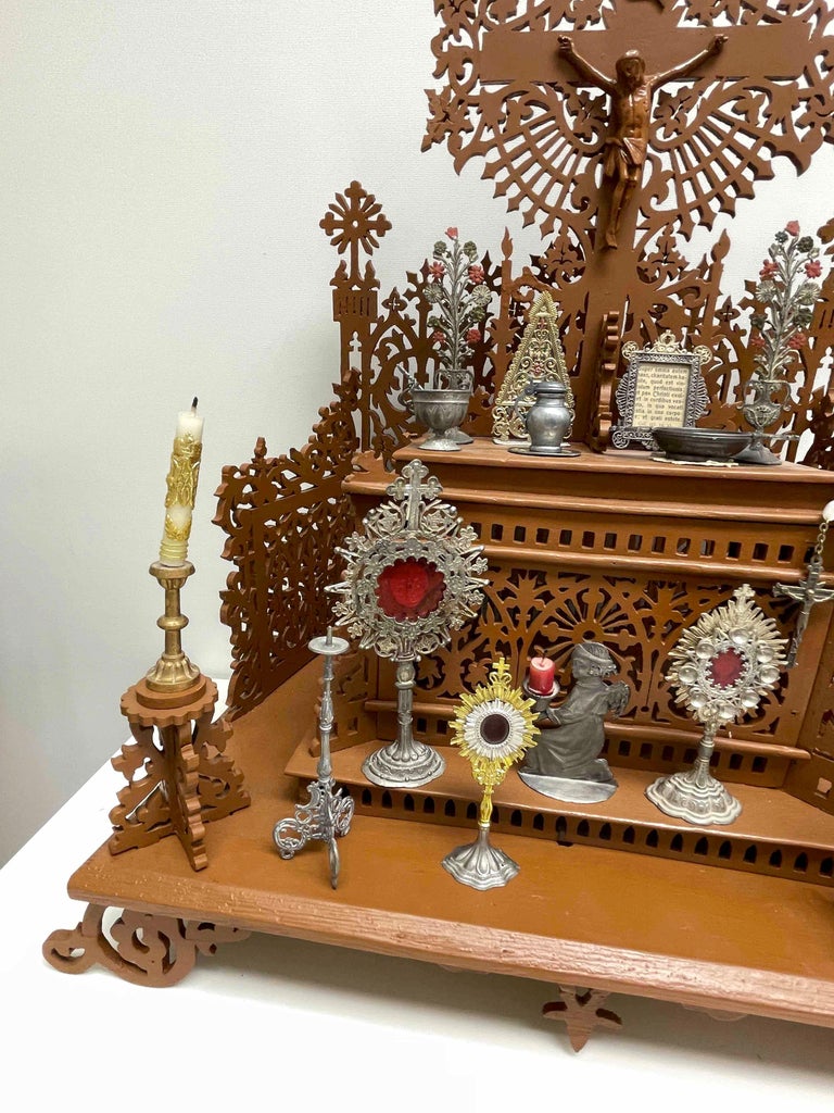 Wood Fretwork House Altar with Accessories Black Forest Folk Art 1900s ...