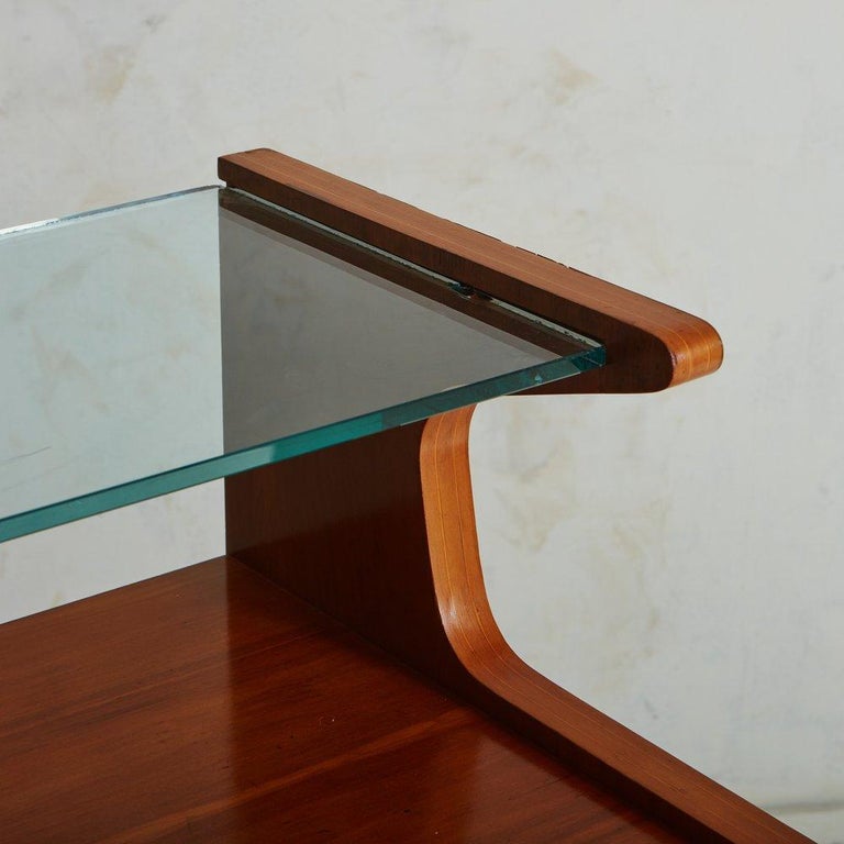 Wood + Green Glass Seahorse Credenza in the Style of Vittorio Dassi ...