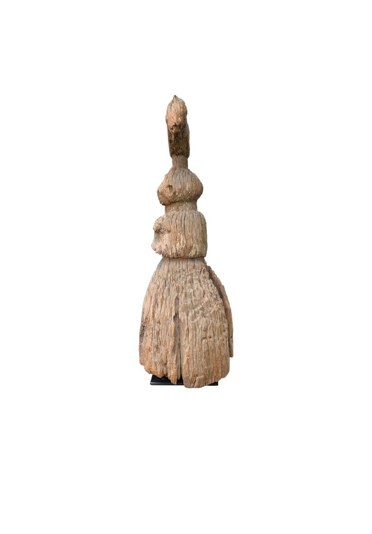 Wood Guardian Figure on a Stand with Shell Inlaid Eyes Timor, Indonesia ...