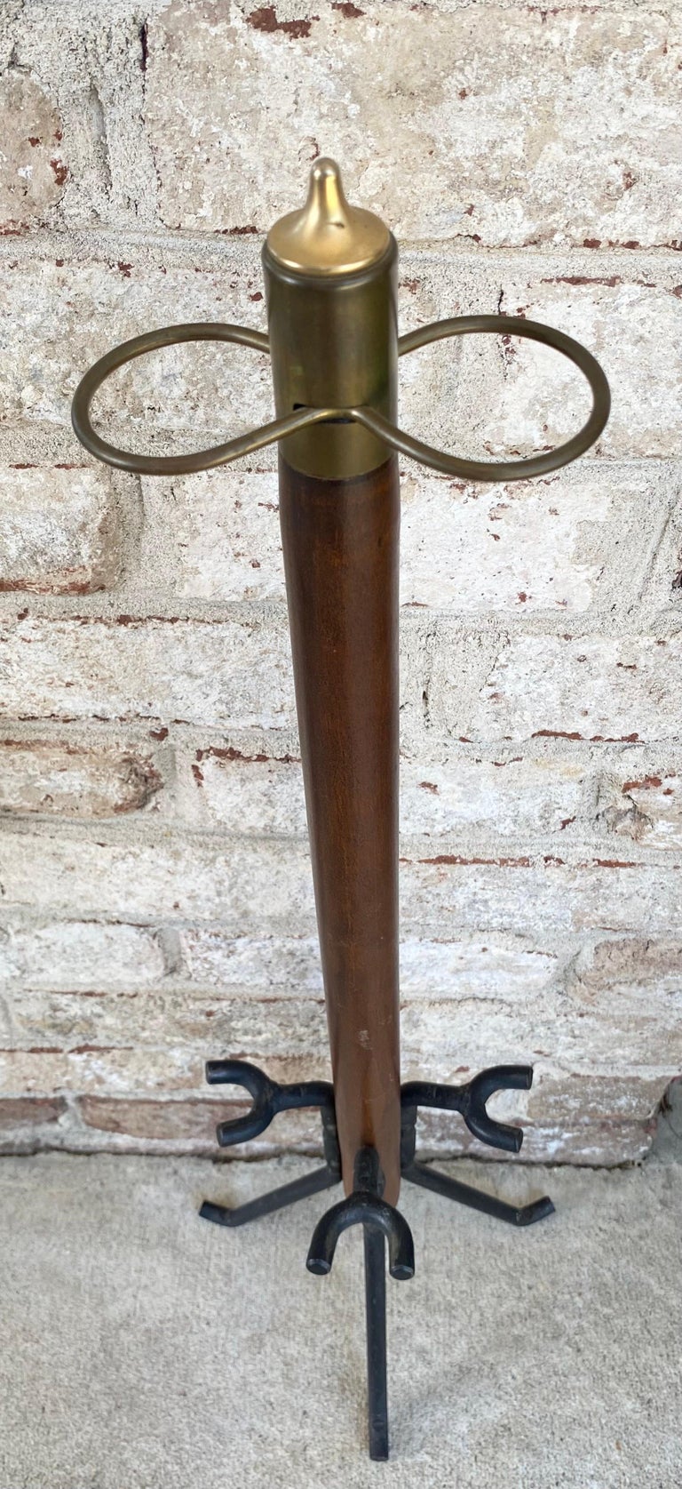 Wood Handle Modernist Firetool Set For Sale at 1stDibs