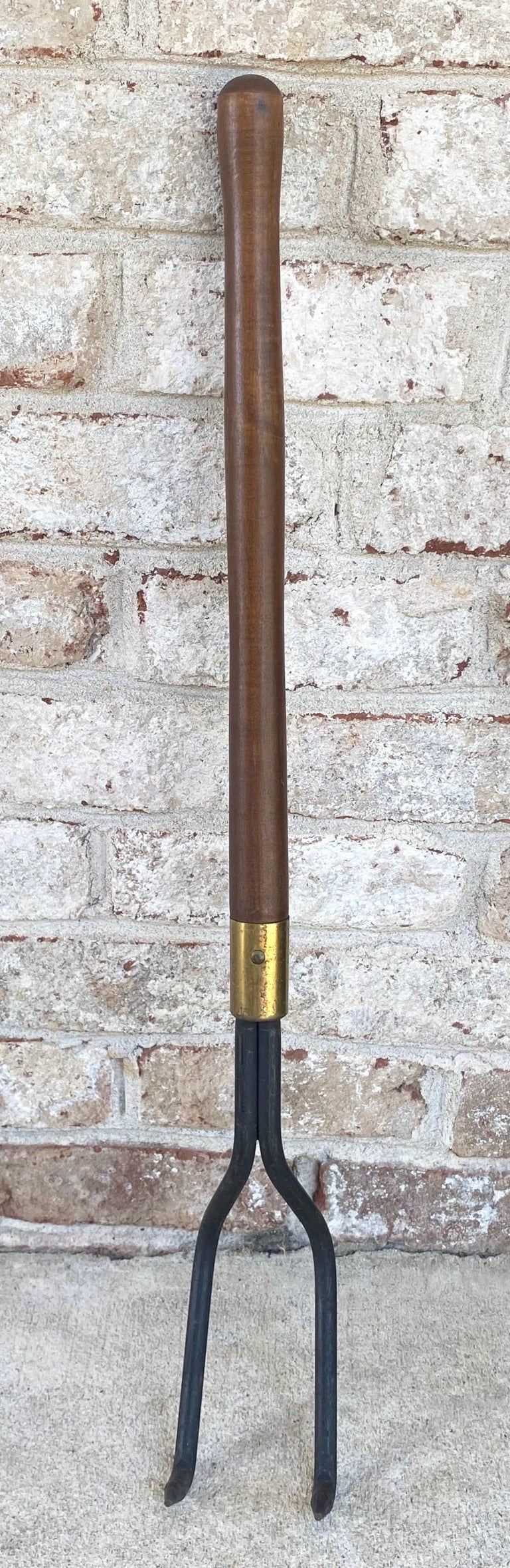 Wood Handle Modernist Firetool Set For Sale at 1stDibs