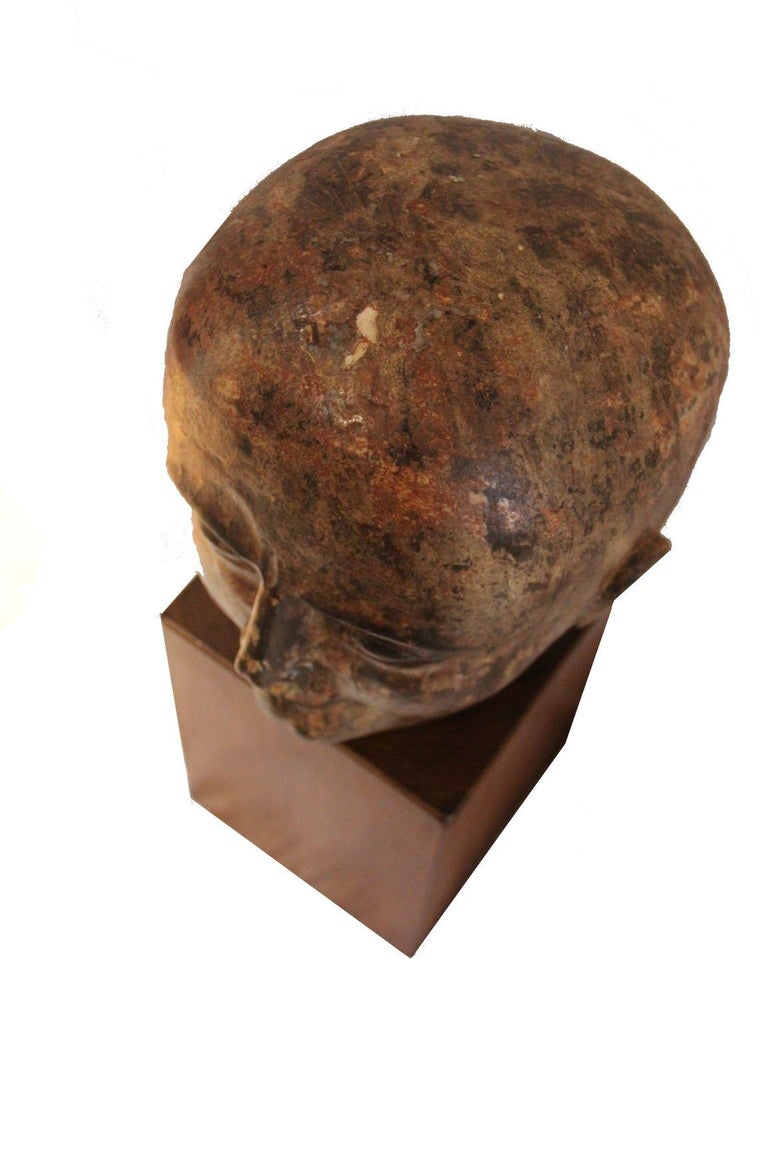 19th Century Colonial Indian Wood Head For Sale at 1stDibs