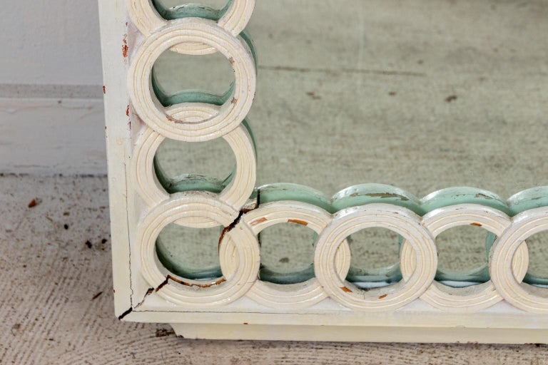 Wood Interlocking Circle Mirror For Sale at 1stDibs