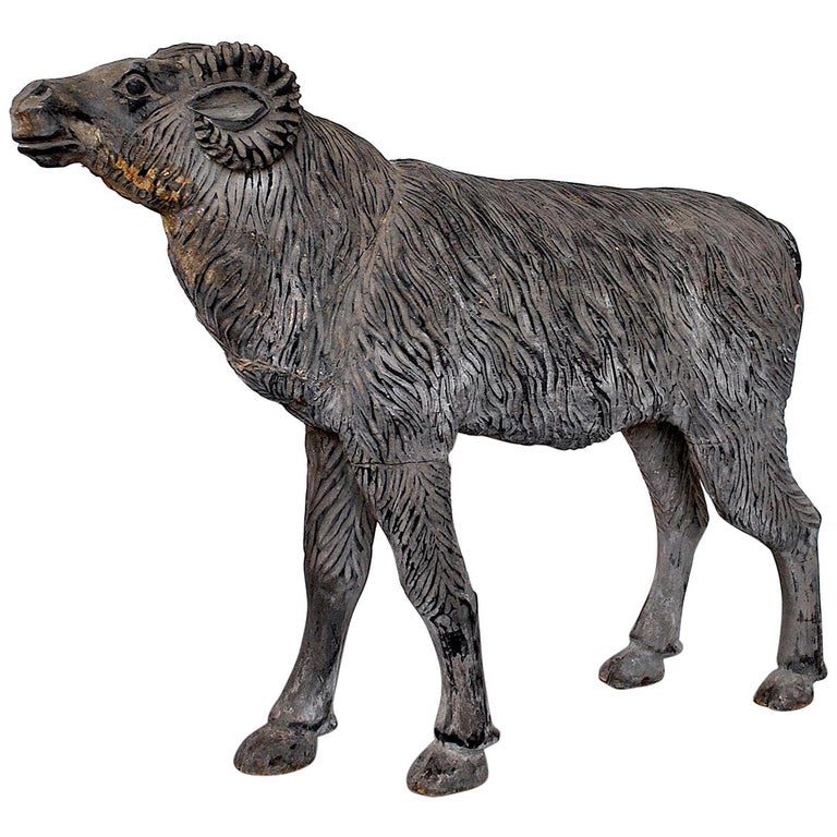 Wood Sculpture Depicting a Mutton For Sale at 1stDibs