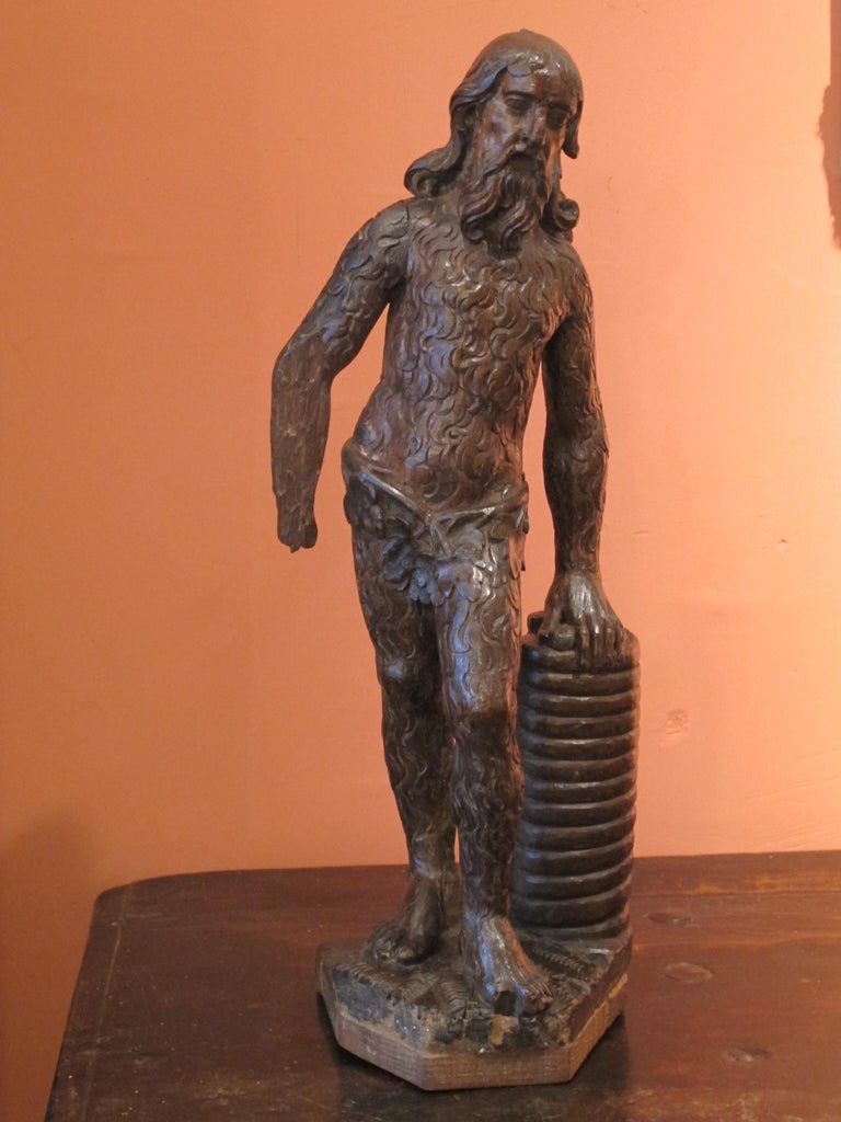 Wood Sculpture Representing a Wild Man For Sale at 1stDibs