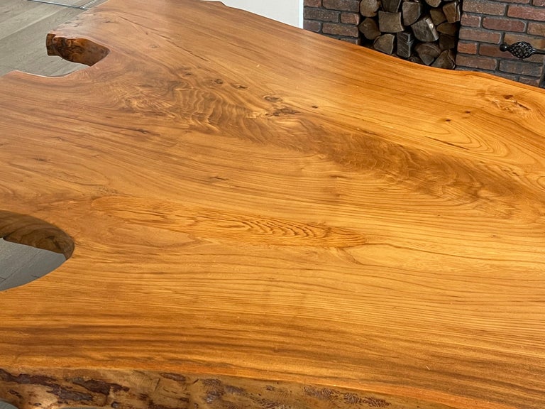 Wood Slab Dining Table For Sale at 1stDibs