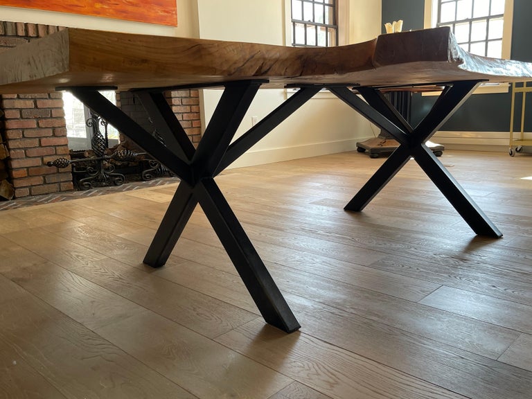 Wood Slab Dining Table For Sale at 1stDibs