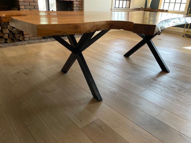 Wood Slab Dining Table For Sale at 1stDibs