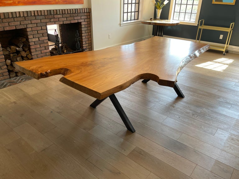Wood Slab Dining Table For Sale at 1stDibs