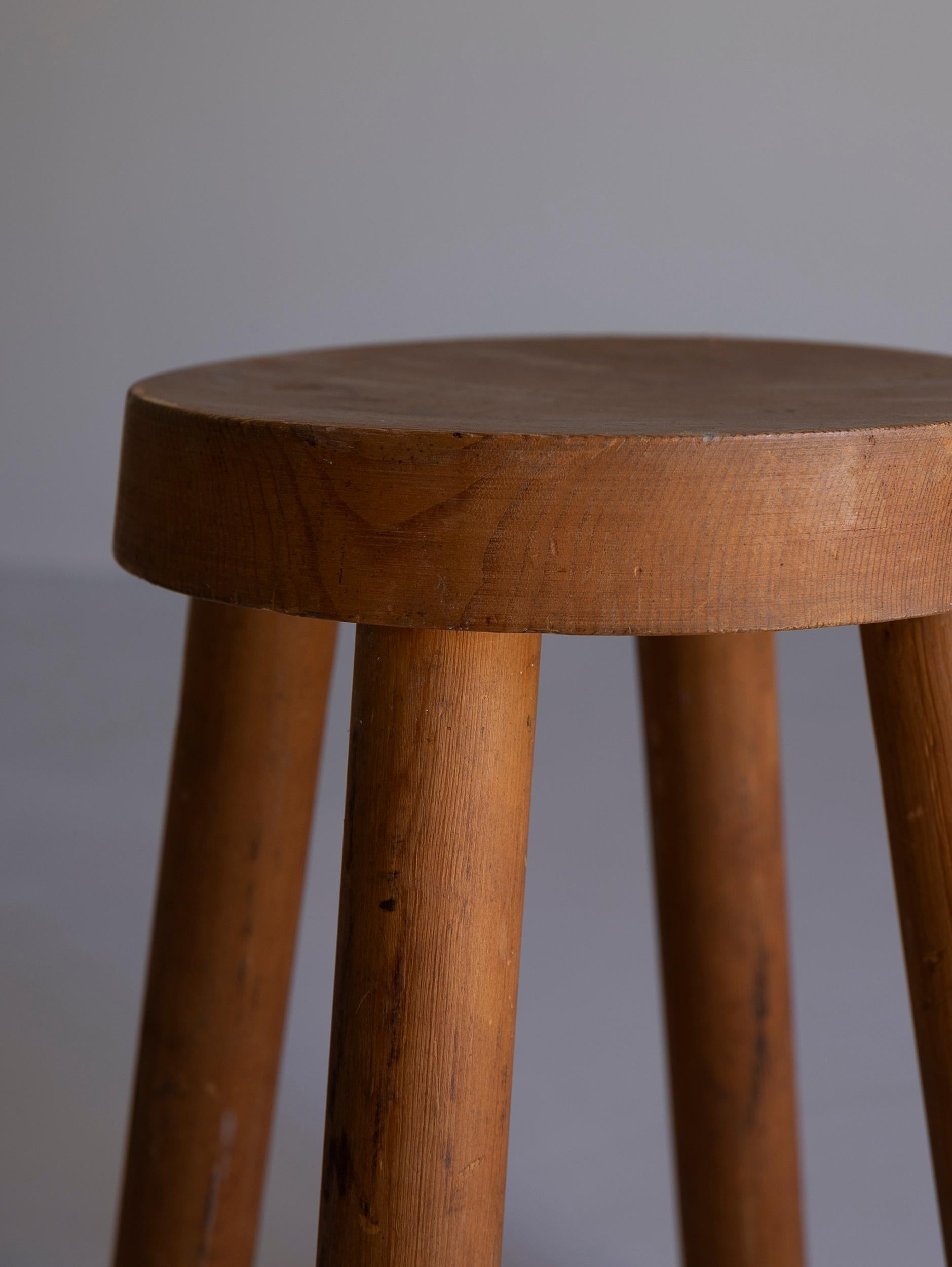 Wood Stool for Méribel Ski Resort by Charlotte Perriand at 1stDibs