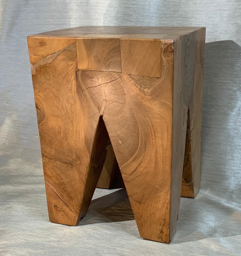 Wood Stool or Rustic Side Table at 1stDibs