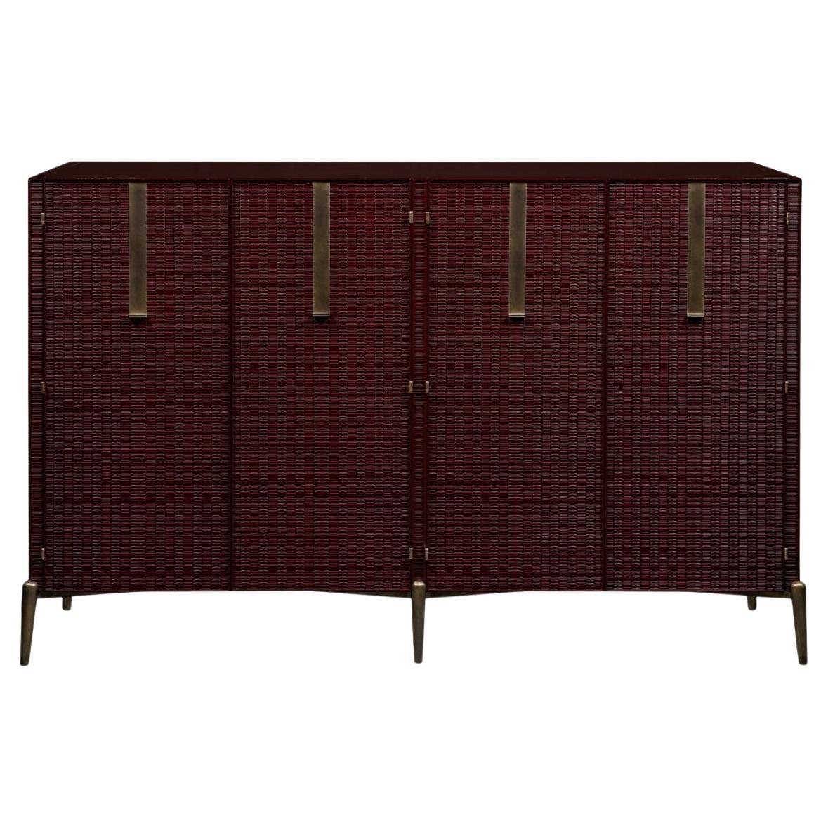 Wood Textured Pattern Asson Chest with Brass Details For Sale at 1stDibs