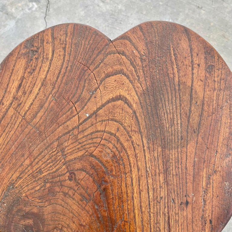 Wood Tripod Heart Stool, 1950s France For Sale at 1stDibs