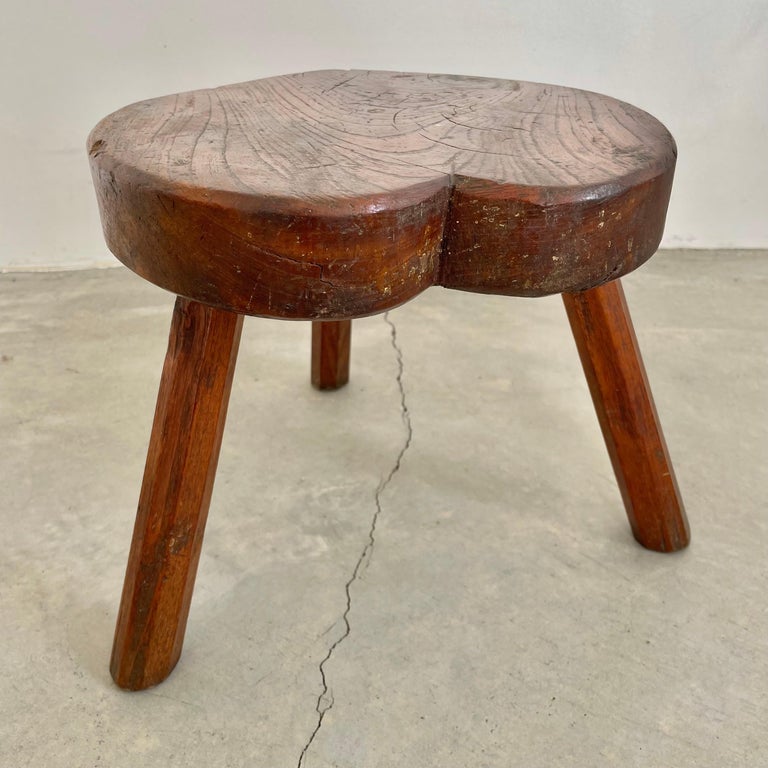 Wood Tripod Heart Stool, 1950s France For Sale at 1stDibs