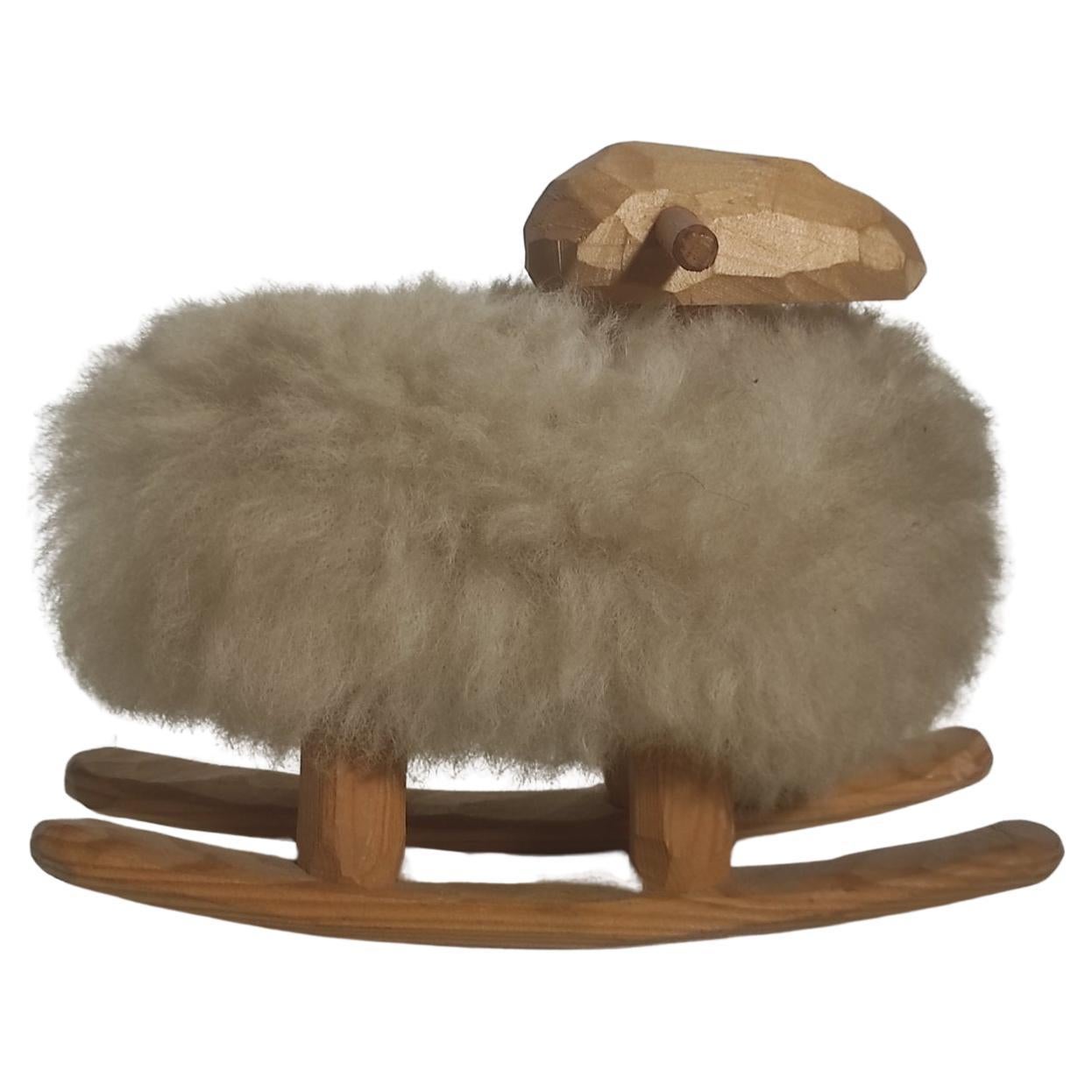 Beautiful Brass and Wool-Covered Wood Sheep, France, 20th Century at ...