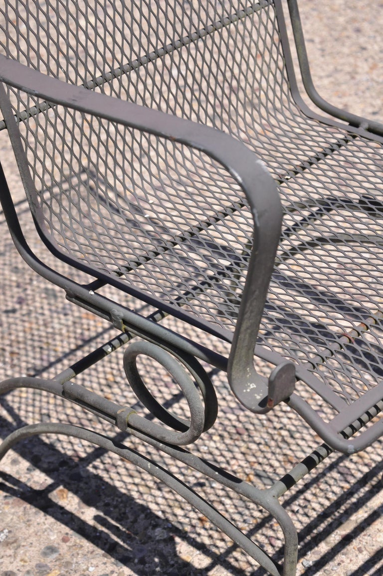 Woodard Bradford Collection Spring High Back Wrought Iron Patio Chairs ...