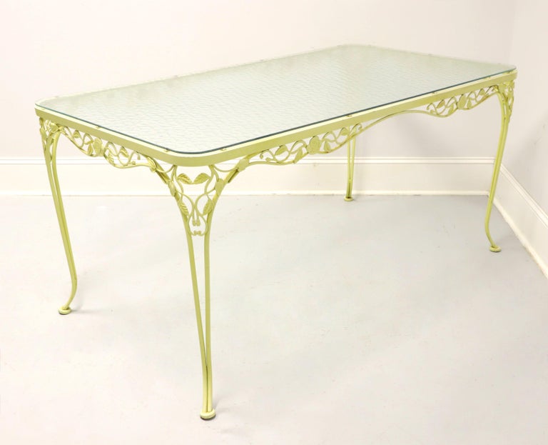 WOODARD Chantilly Rose Mid-20th Century Wrought Iron Dining Table with ...