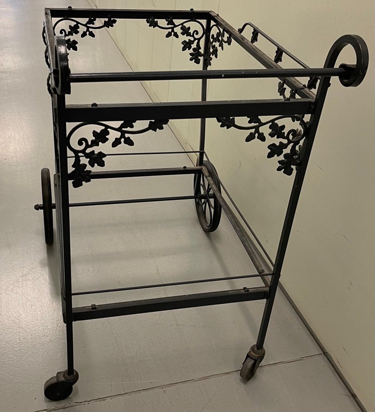 Woodard Orleans Wrought Iron Tea Cart or Bar Cart For Sale at 1stDibs