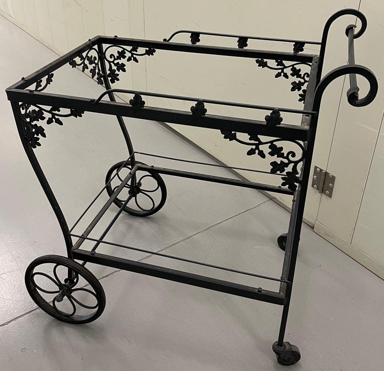 Woodard Orleans Wrought Iron Tea Cart or Bar Cart For Sale at 1stDibs