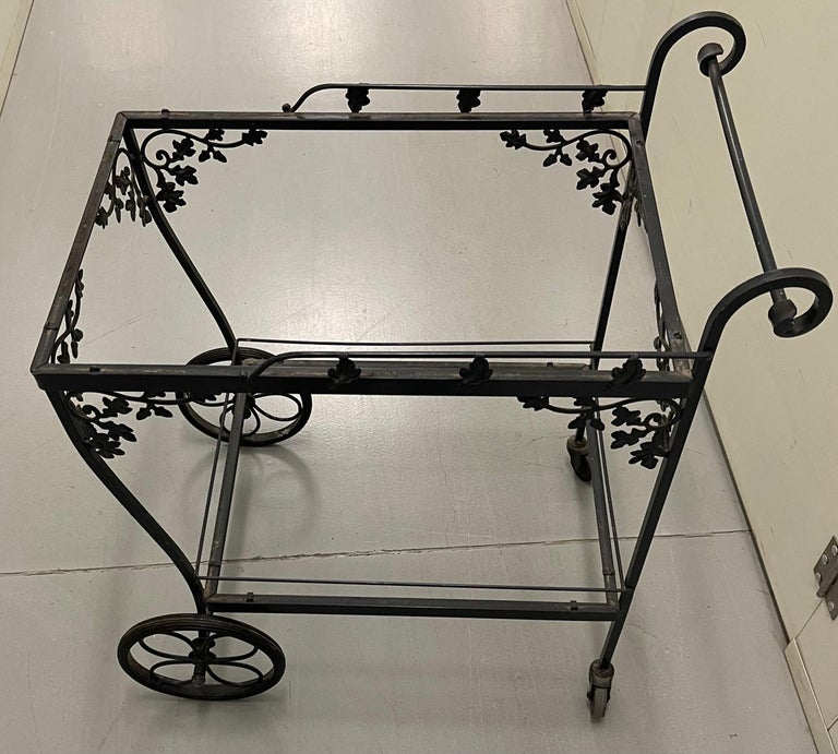 Woodard Orleans Wrought Iron Tea Cart or Bar Cart For Sale at 1stDibs