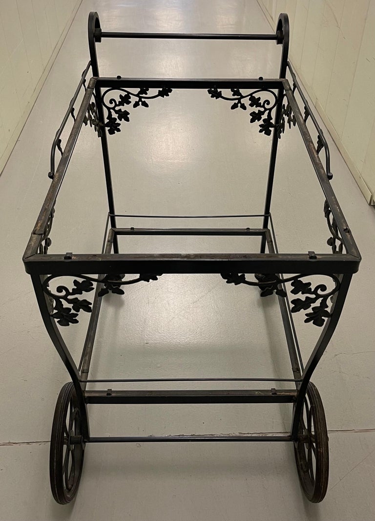 Woodard Orleans Wrought Iron Tea Cart or Bar Cart For Sale at 1stDibs