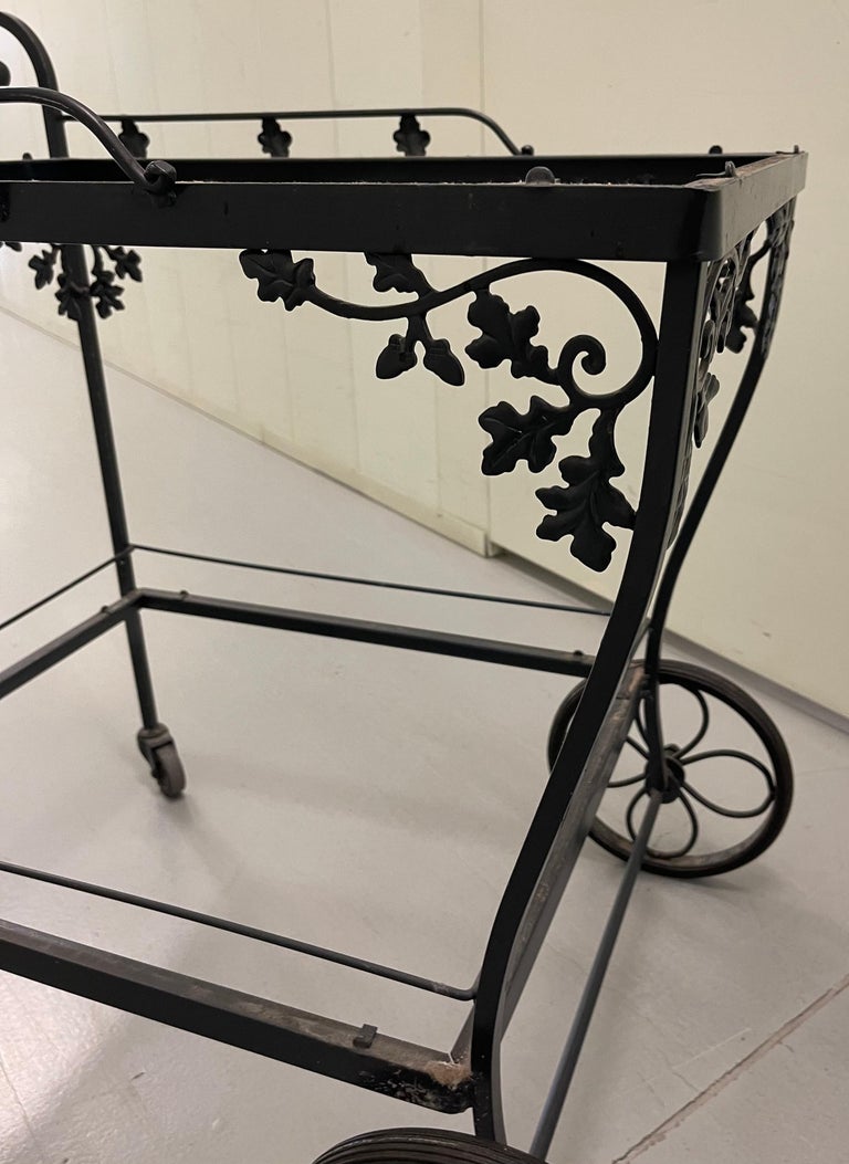 Woodard Orleans Wrought Iron Tea Cart or Bar Cart For Sale at 1stDibs