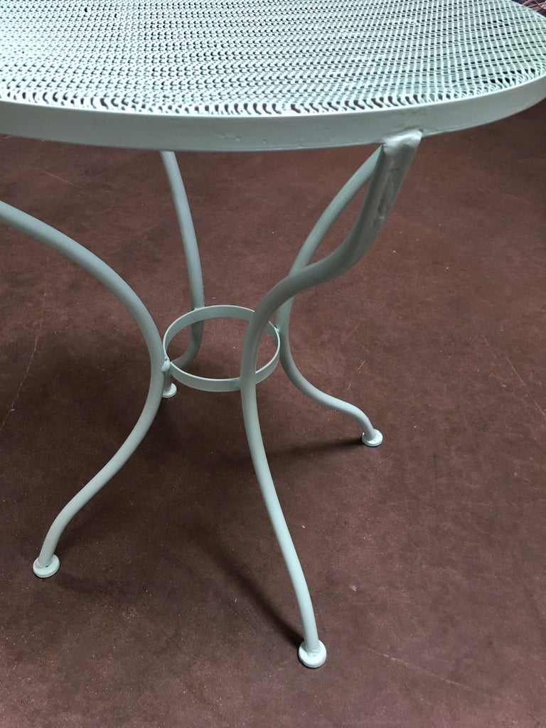 Woodard Round Mesh Steel Outdoor/Patio Side Table, circa 1950 at 1stDibs