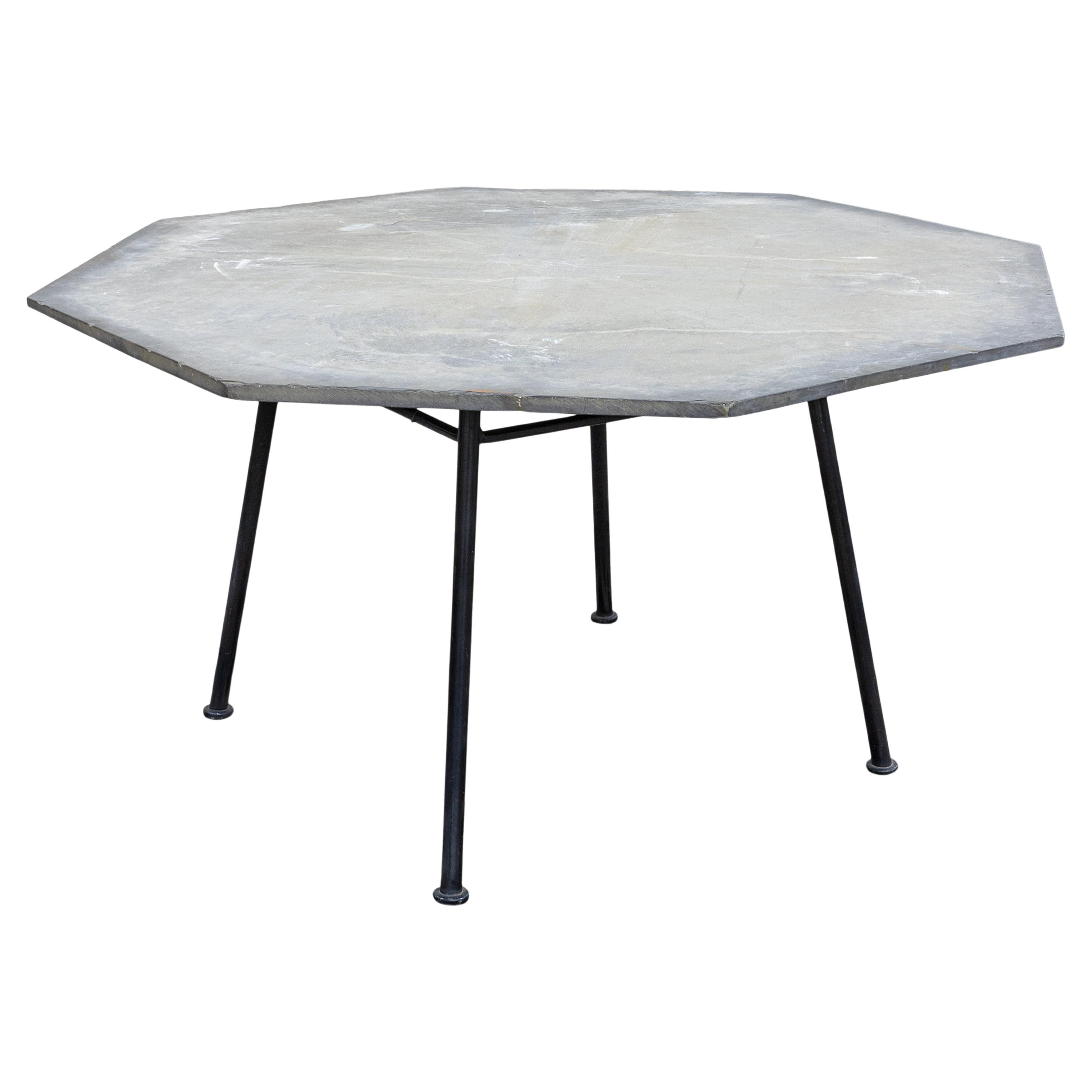 Woodard Wrought Iron Octagon Octagonal Patio Table with Grey Stone ...