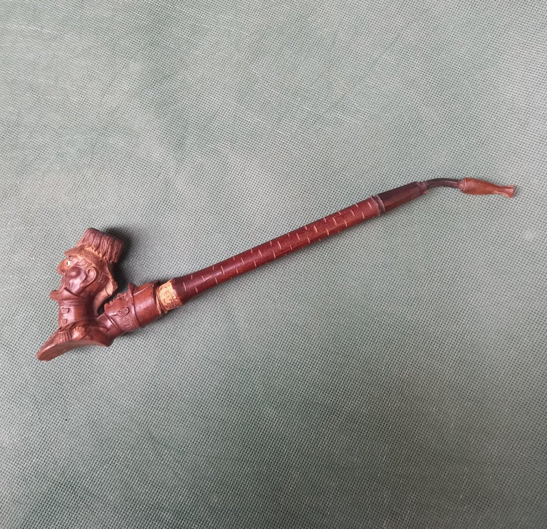 Woodcarved Pipe Depicting Wellington, 19th Century For Sale at 1stDibs