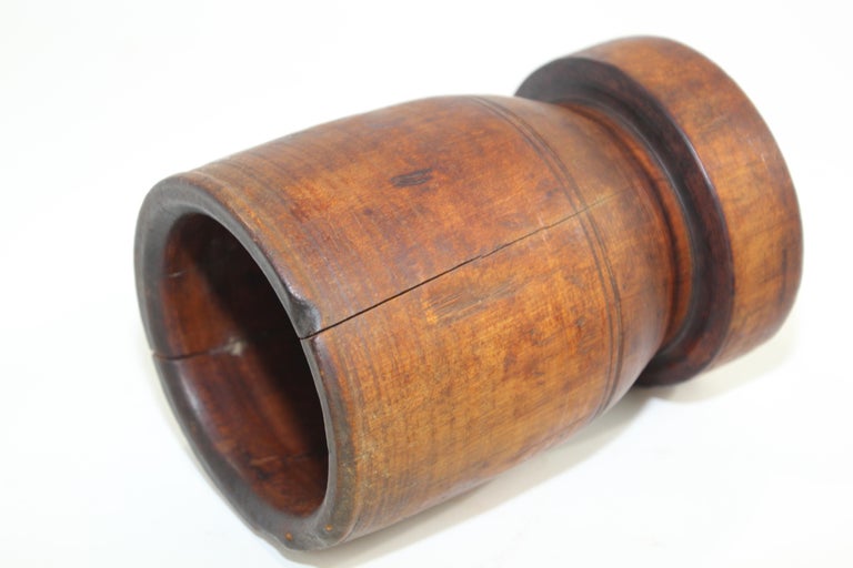 Large Antique Wooden American Mortar and Pestle For Sale at 1stDibs