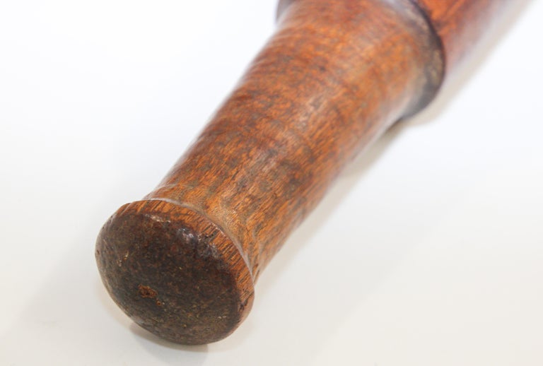 Large Antique Wooden American Mortar and Pestle For Sale at 1stDibs