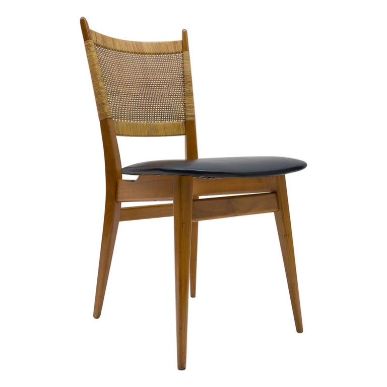 Wooden and Leather Dining Chair, Germany, 1950s For Sale at 1stDibs