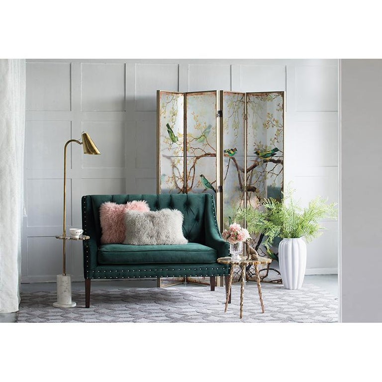 Wooden and Mirror Folding Screen Divider at 1stDibs