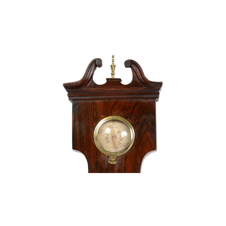 19th Century Wooden English Barometer Antique Forecast Weather ...