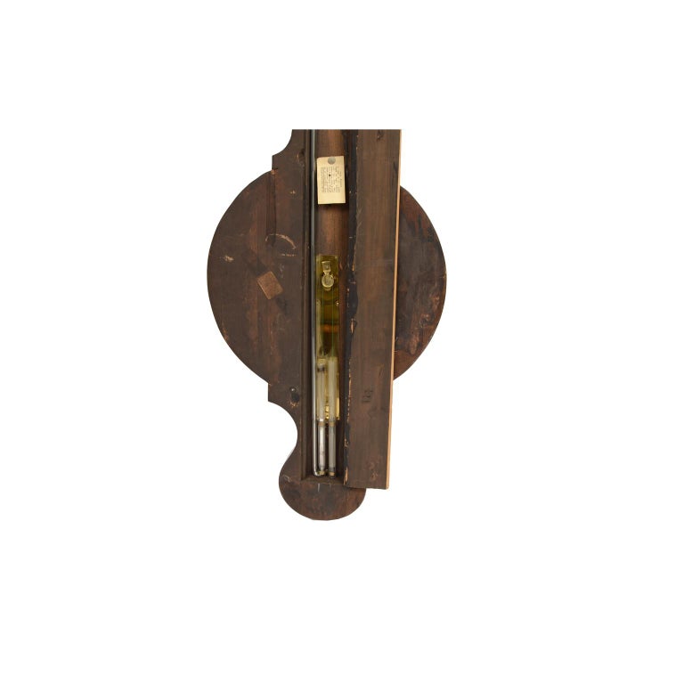 19th Century Wooden English Barometer Antique Forecast Weather ...