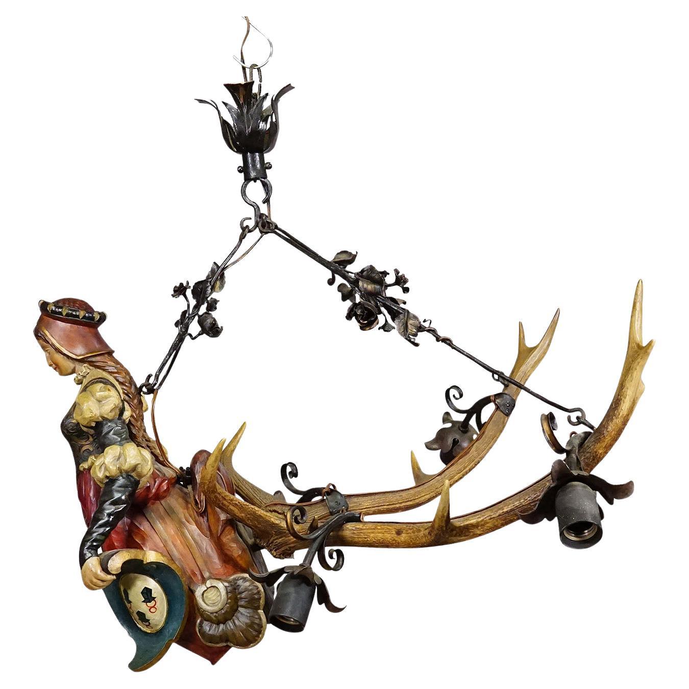 Wooden Carved Lusterweibchen of a Medieval Noble Lady ca. 1900 For Sale ...