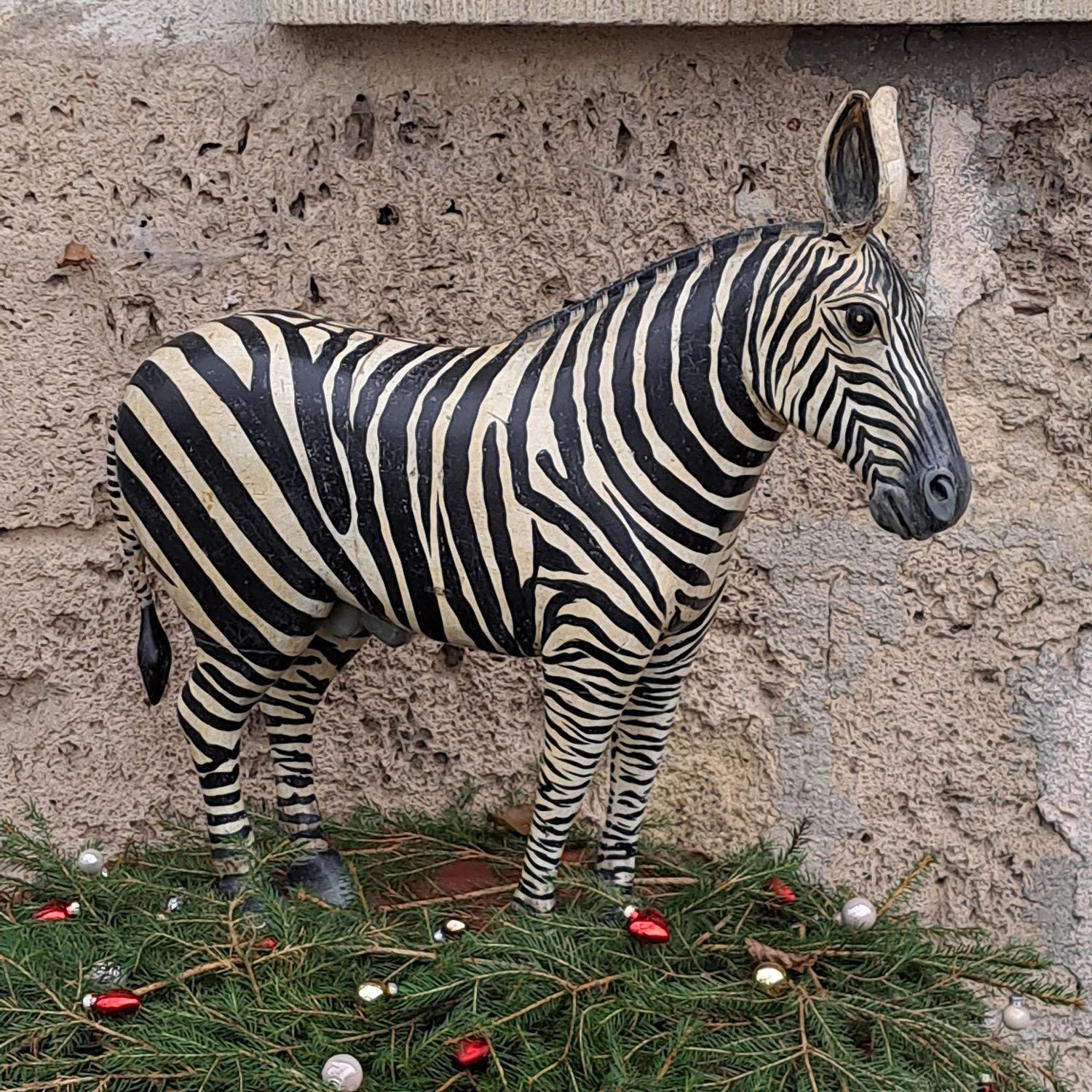 Wooden Carved Statue of a Zebra Hand Carved in Germany, circa 1930s For ...