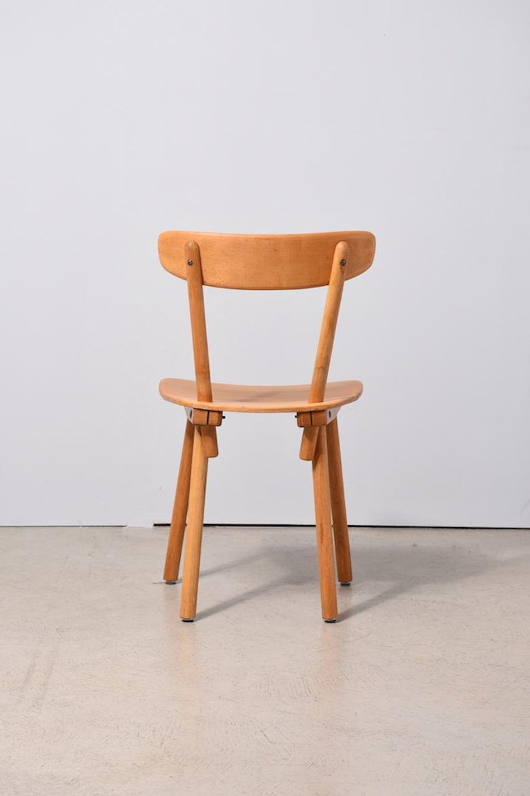Wooden Chair by Jacob Müller for Wohnhilfe Zurich, 1940s, Switzerland ...