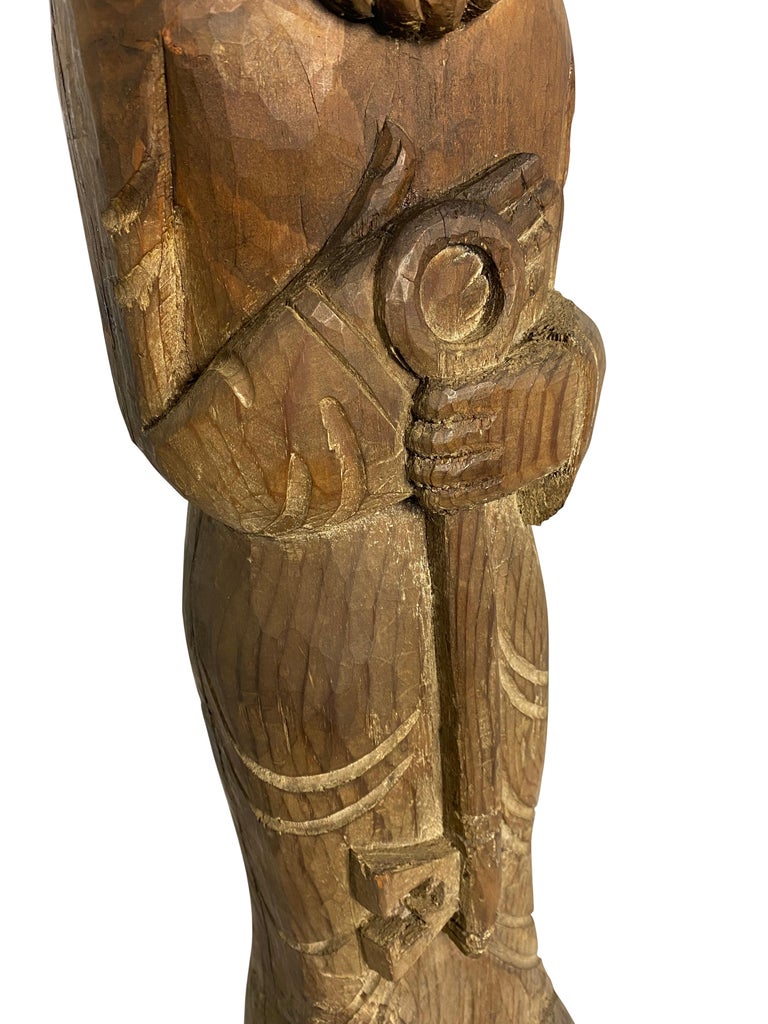 Wooden Church Figure of Saint Peter, 18th-19th Century For Sale at 1stDibs