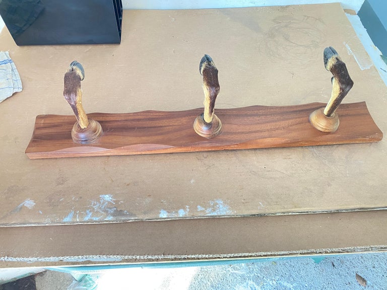 Wooden Coat Rack and Crowbar, 3 Hooks,Brown Color, France 1960 For Sale ...