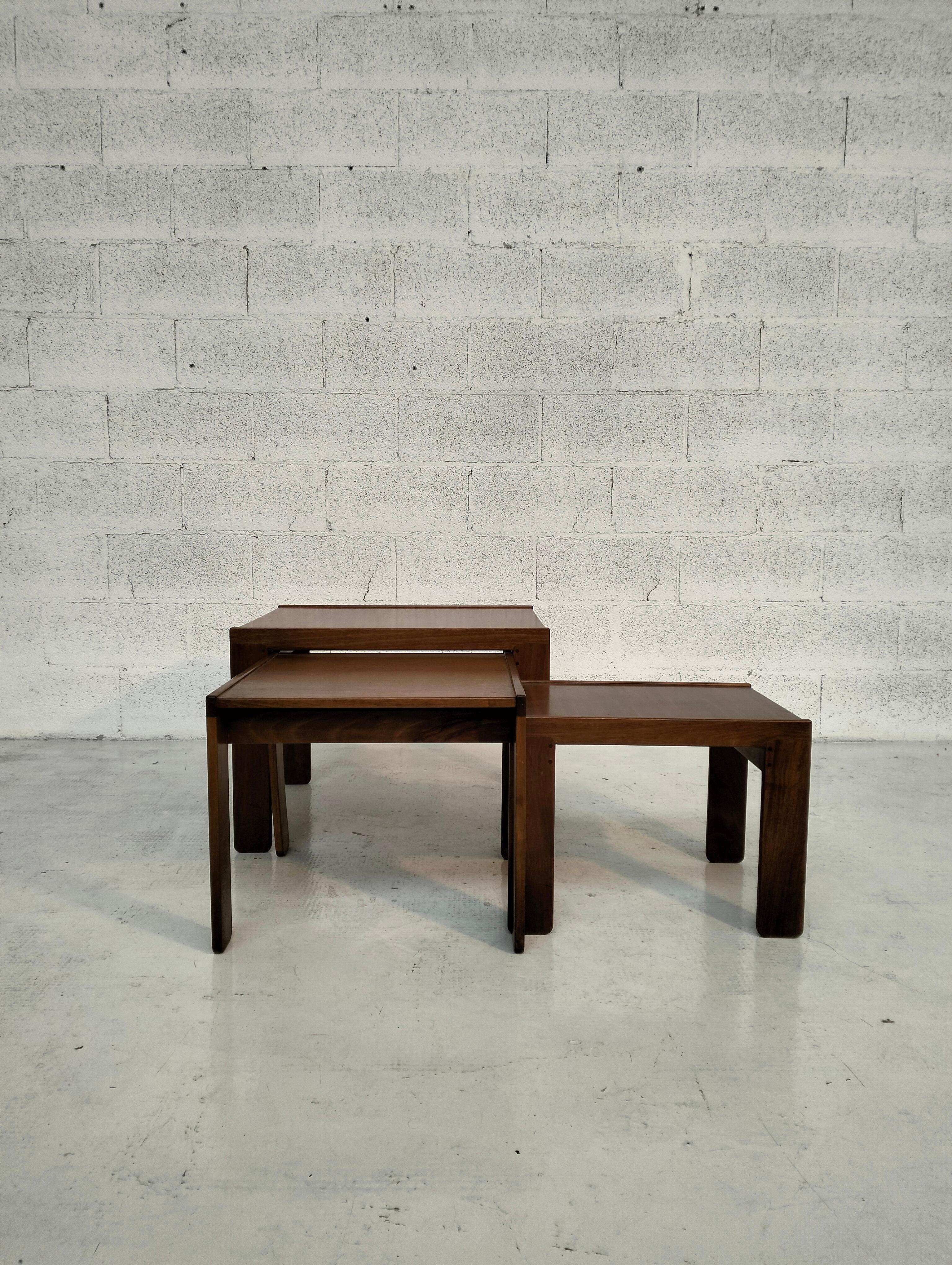 Wooden coffee tables 777 mod. by Afra and Tobia Scarpa for Cassina 60s ...