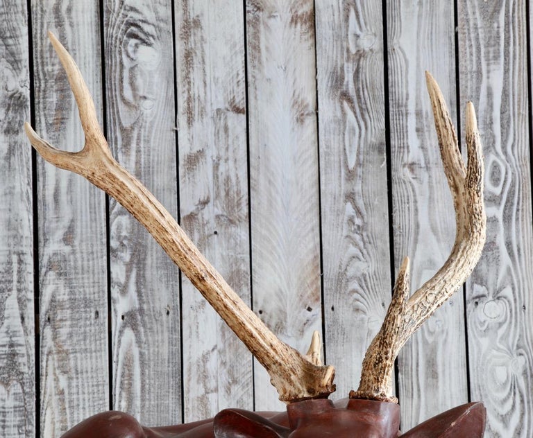 Wooden Deer Sculpture at 1stDibs
