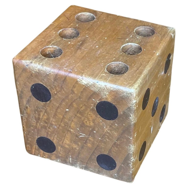 Wooden Dice Pencil Pen Holder For Sale at 1stDibs