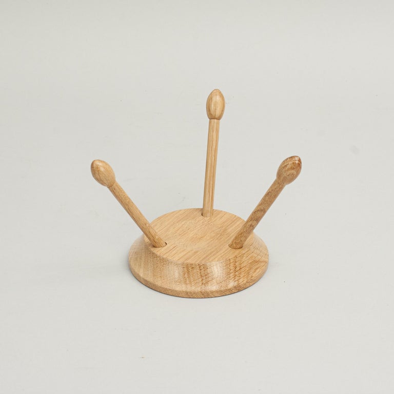 Wooden Football/Rug by Ball Display Stand For Sale at 1stDibs