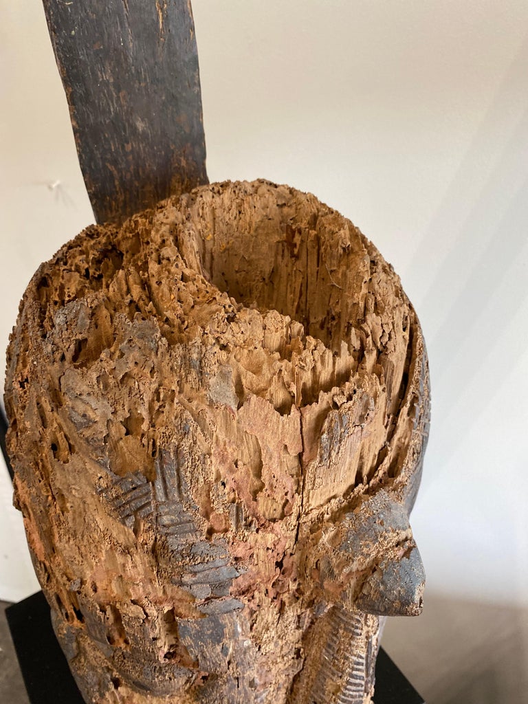 Wooden Head, Edo People, Benin Nigeria with Stand For Sale at 1stDibs