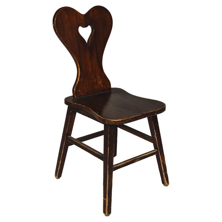 Wooden Heart Shaped Chair at 1stDibs