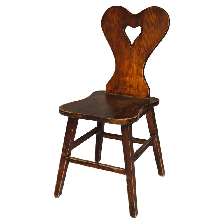 Wooden Heart Shaped Chair at 1stDibs