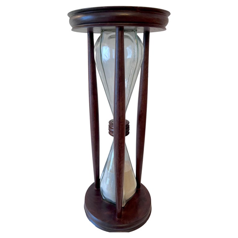 Wooden Hour Glass Or Sand Timer With Hand Blown Glass For Sale At 1stdibs