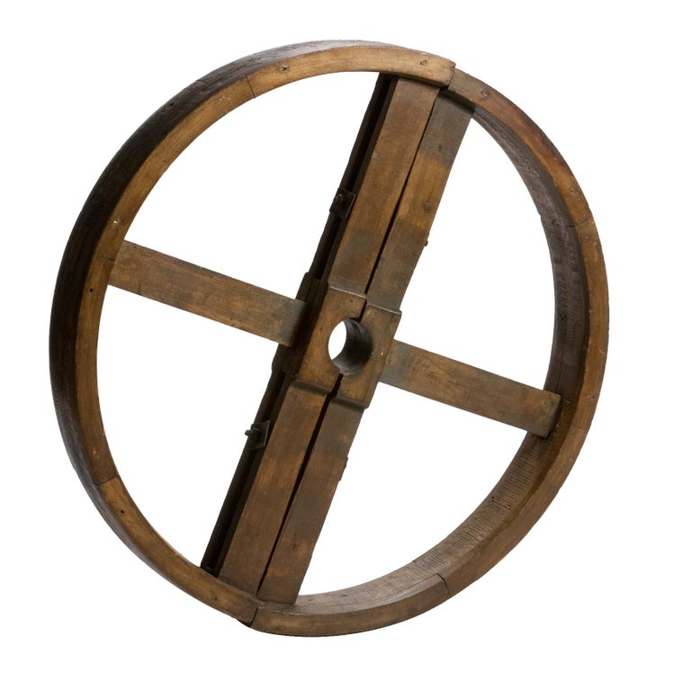 Wooden Industrial Wheel For Sale at 1stDibs