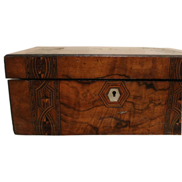 Wooden Inlaid 19th Century Mother of Pear Box at 1stDibs